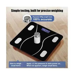 COWIN Smart Bluetooth Body Fat Scale Rechargeable Digital Bathroom Scale With App 400lbs Capacity - Black