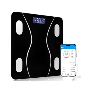 COWIN Smart Bluetooth Body Fat Scale Rechargeable Digital Bathroom Scale With App 400lbs Capacity - Black