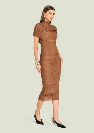 SEROYA Riondra Mesh Midi Dress