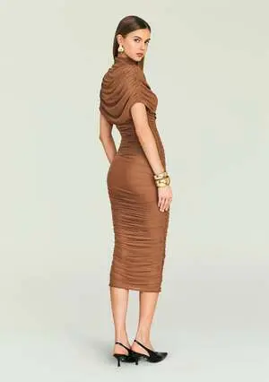 SEROYA Riondra Mesh Midi Dress