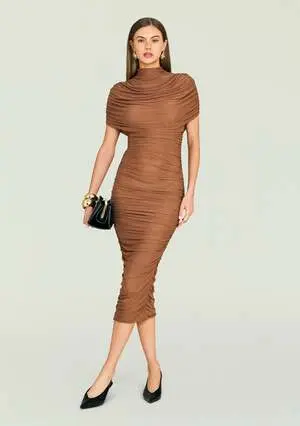 SEROYA Riondra Mesh Midi Dress