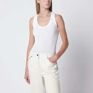 THE ROW Cendrea Ribbed Cotton Jersey Tank Top - White