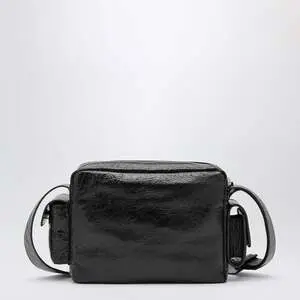 Balenciaga Superbusy Camera Bag In Arena Lambskin - Black