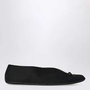 THE ROW Fay Slip-on Shoe With Bow In Japanese Wool - Black
