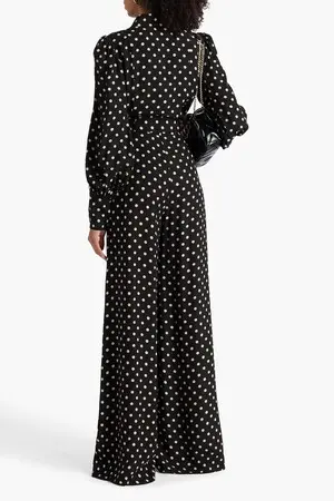 Zimmermann Belted Polka Dot Crepe Wide-leg Pants