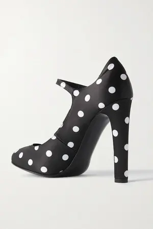 Dolce & Gabbana Bianca Polka Dot Satin Mary Jane Pumps