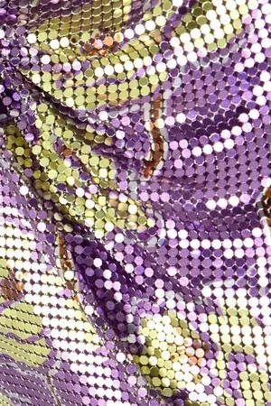 Versace Embellished Floralprint Chainmail Mini Dress