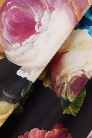 Dolce & Gabbana Floral Print Silk Twill Wide-leg Trousers