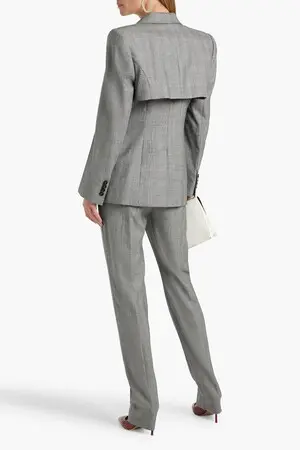 Alexander McQueen Asymmetric Checked Wool Blazer