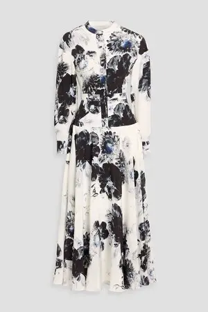 Alexander McQueen Floralprint Silkcrepe Maxi Dress