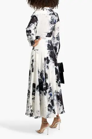 Alexander McQueen Floralprint Silkcrepe Maxi Dress
