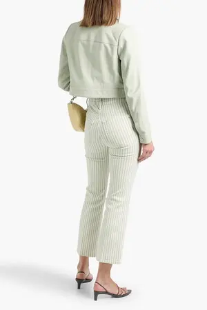 FRAME Cropped Leather Jacket