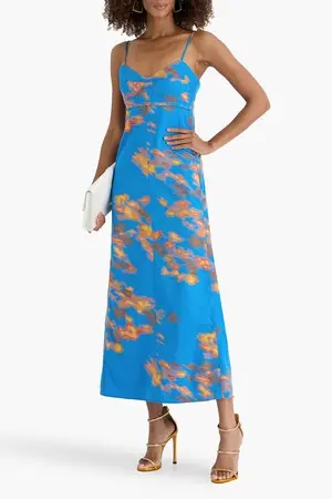 Victoria Beckham Printed Cotton Midi Dress