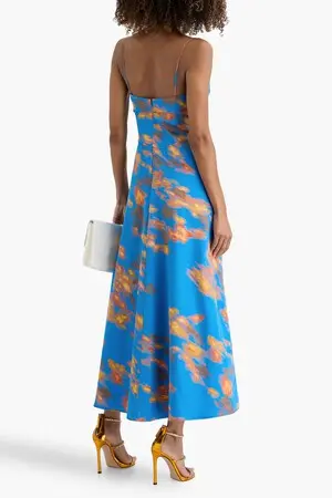 Victoria Beckham Printed Cotton Midi Dress