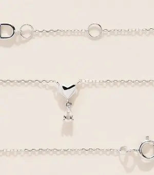 ASTRID & MIYU White Gold And Topaz Heart Necklace