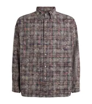PICANTE Cotton Bleached Check Rocco Shirt - Blue