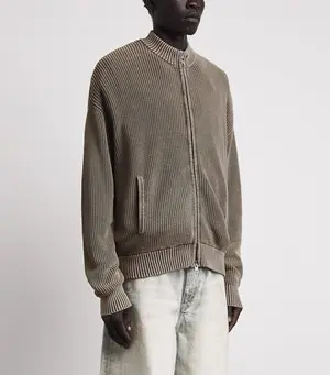WON HUNDRED Bradley Heavyweight Cotton High-neck Zip-up Cardigan