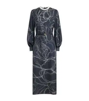 Fabiana Filippi Silk Printed Midi Dress - Blue