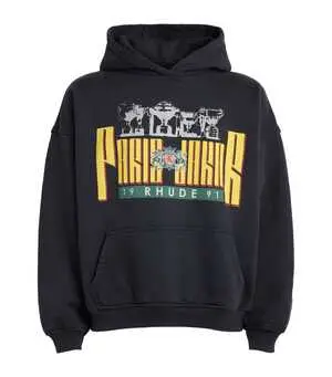 Rhude Cotton Graphic Hoodie - Black