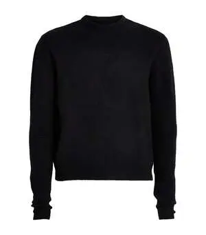 Rick Owens Cashmere-blend Crew-neck Sweater - Beige
