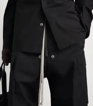 Rick Owens Stretch-cotton Wide-leg Cargobelas Trousers