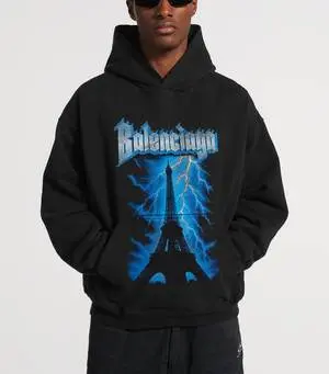 Balenciaga Cotton Paris Thunderstorm Hoodie