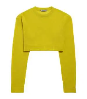 Balenciaga Cashmere Crew-neck Cropped Sweater