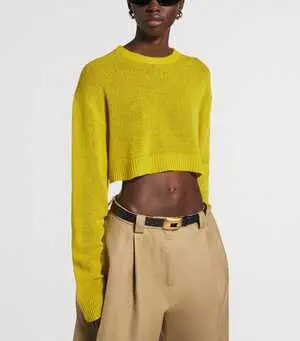 Balenciaga Cashmere Crew-neck Cropped Sweater