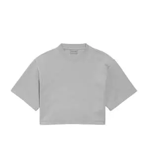 Balenciaga Cotton-blend Cropped T-shirt - Ivory