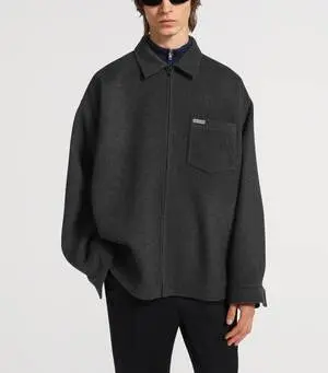 Balenciaga Wool Oversized Zip-up Overshirt