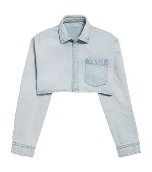 Balenciaga Cropped Denim Shirt - Blue