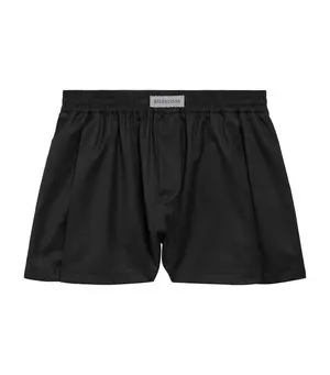 Balenciaga Wool-blend Boxer-style Shorts - Black