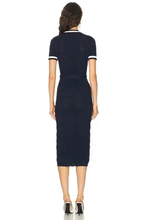 SELF-PORTRAIT Pointelle Knit Midi Dress
