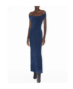 Alaïa Off-shoulder Open Back Maxi Dress