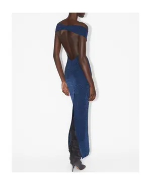 Alaïa Off-shoulder Open Back Maxi Dress