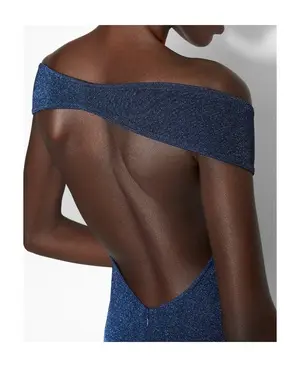 Alaïa Off-shoulder Open Back Maxi Dress