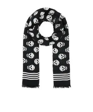 Alexander McQueen Biker Skull Scarf - Black