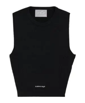 Balenciaga Techwear Cropped Tank Top - Black