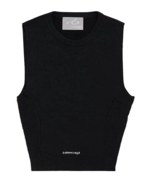 Balenciaga Techwear Cropped Tank Top - Black