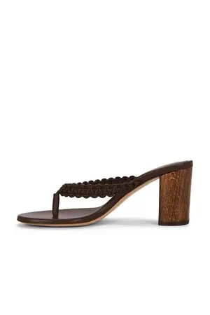 GIANVITO ROSSI Braided Thong Sandal - Brown