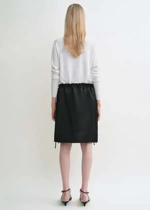 TOTEME Drawstring Satin Mini Skirt