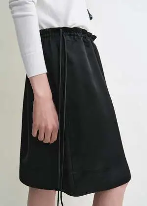 TOTEME Drawstring Satin Mini Skirt