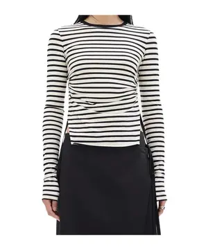 ANN DEMEULEMEESTER Oke Wrinkled Cropped Long Sleeve Top - Black