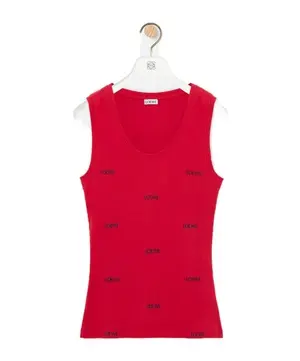 Loewe Tank Top In Stretch Cotton - Red