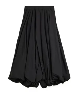 Y3 Pleated Maxi Skirt With Side Stripes