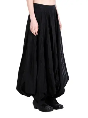 Y3 Pleated Maxi Skirt With Side Stripes
