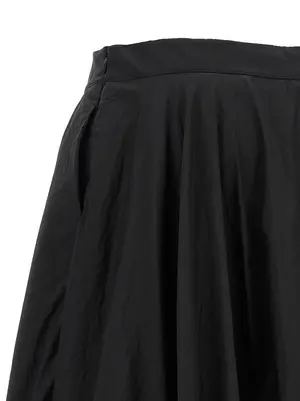 Y3 Pleated Maxi Skirt With Side Stripes