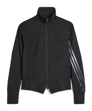 Y3 Logo Stripe Zip-up Jacket - Black