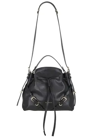 Givenchy Small Voyou Bucket Bag In Calfskin Leather - Black