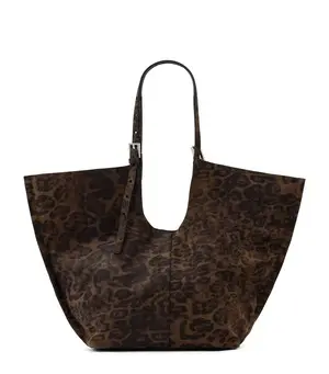 ALLSAINTS Suede Leopard Print Tote Bag
